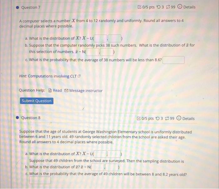 Solved • Question 7 0/5 pts 399 Details A computer selects a | Chegg.com