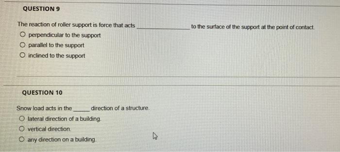 Solved QUESTION 9 to the surface of the support at the point | Chegg.com