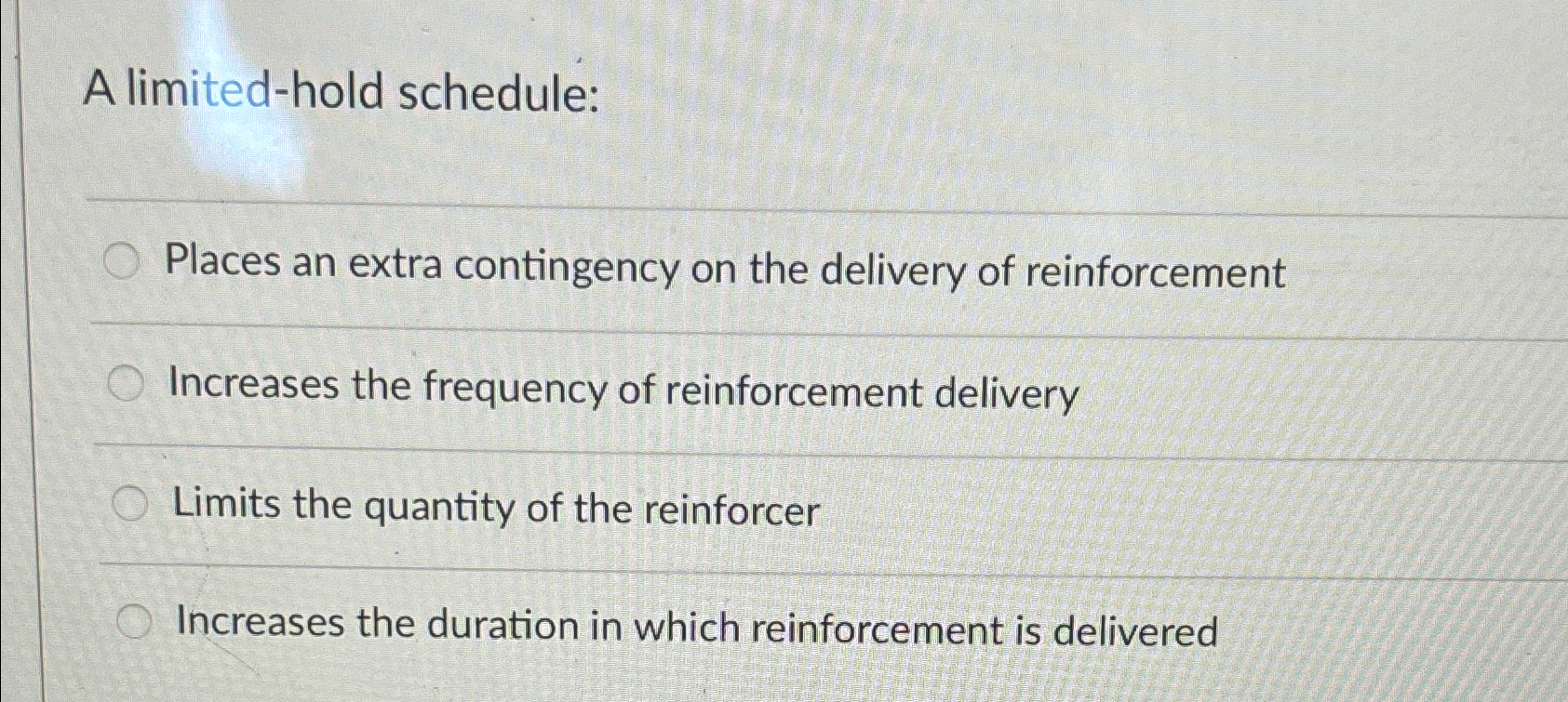 Solved A limited-hold schedule:Places an extra contingency | Chegg.com