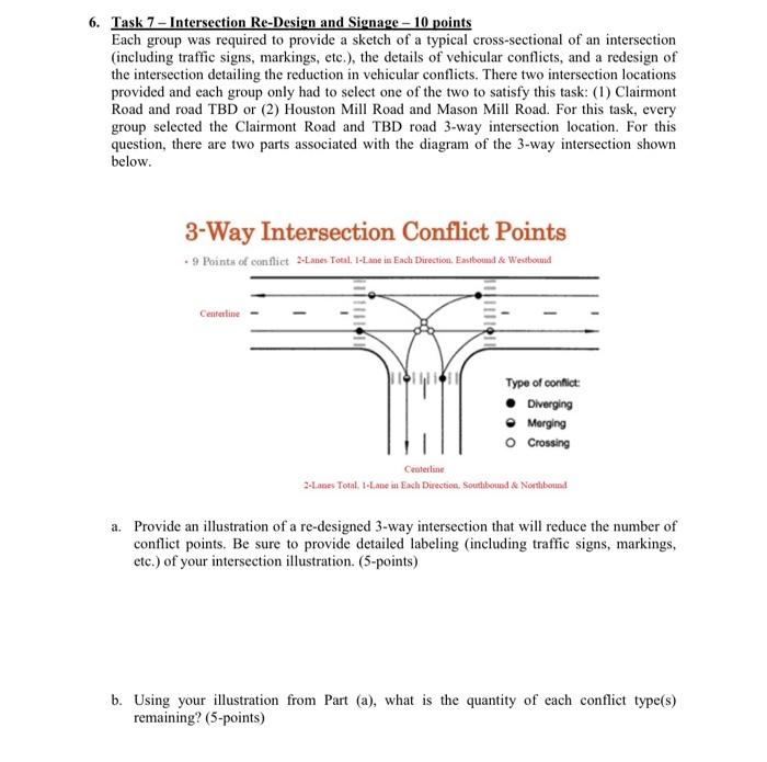 6. Task 7 - Intersection Re-Design and Signage - 10 | Chegg.com