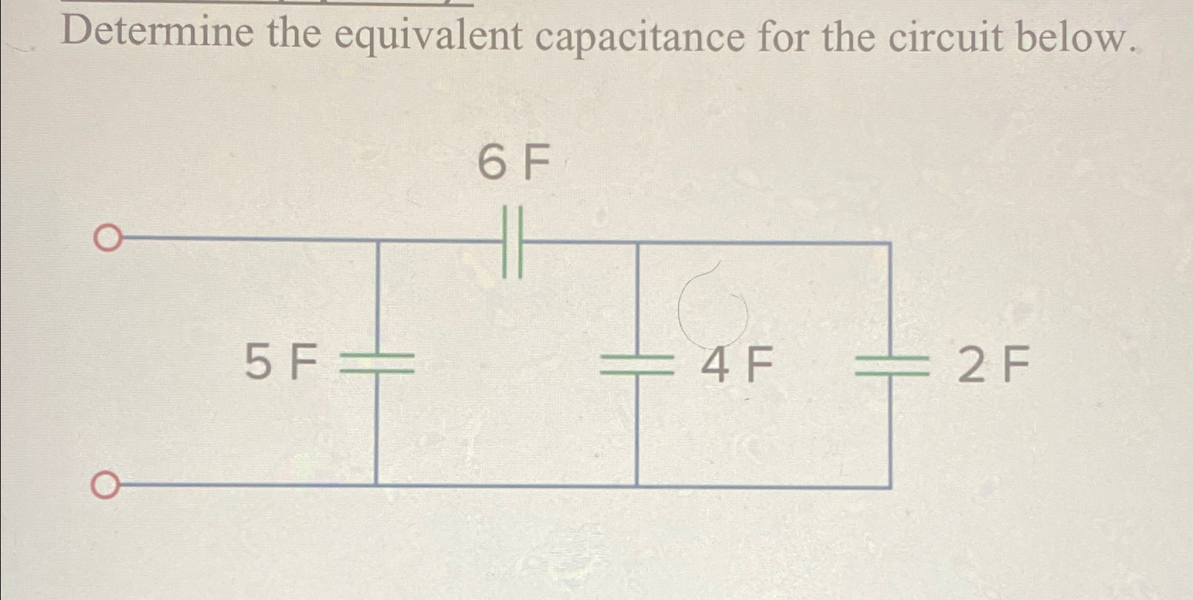 Solved Determine the equivalent capacitance for the circuit | Chegg.com