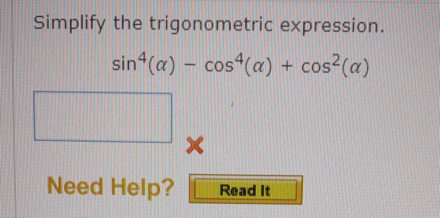 Solved Simplify the trigonometric expression. | Chegg.com