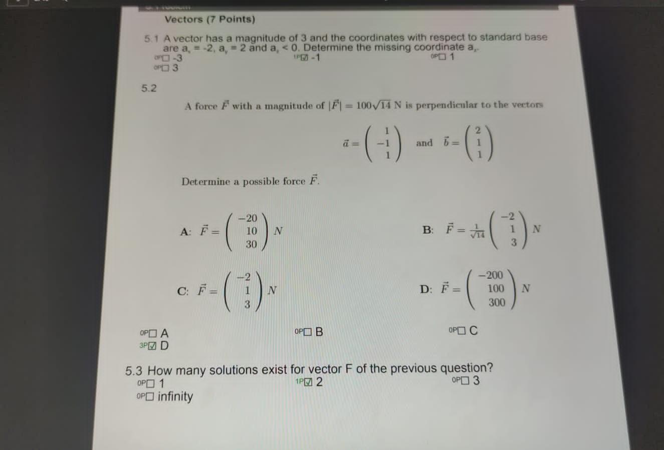 Solved 5.1 A vector has a magnitude of 3 and the coordinates | Chegg.com