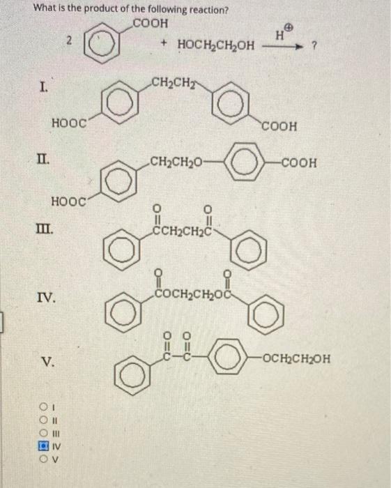 Solved What is the product of the following reaction? COOH 2 | Chegg.com