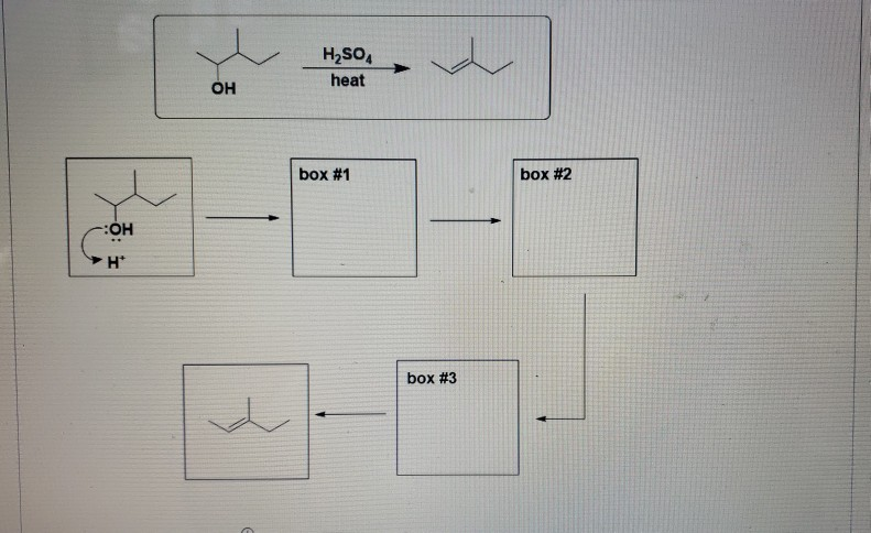 Solved H2SO4 heat OH box #1 box #2 OH H box #3 | Chegg.com