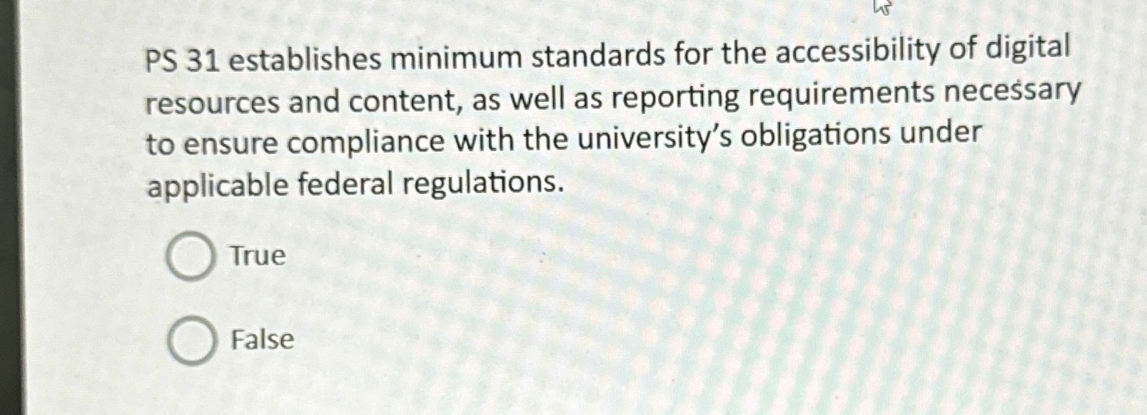 Solved PS 31 ﻿establishes minimum standards for the | Chegg.com