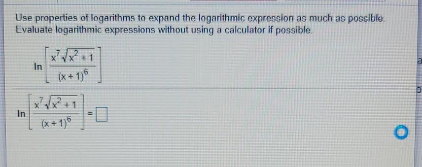 Solved Use properties of logarithms to expand each | Chegg.com