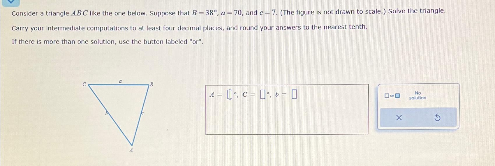 Solved Consider a triangle ABC like the one below. Suppose | Chegg.com