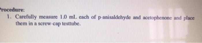 Solved experiment: synthesis of | Chegg.com