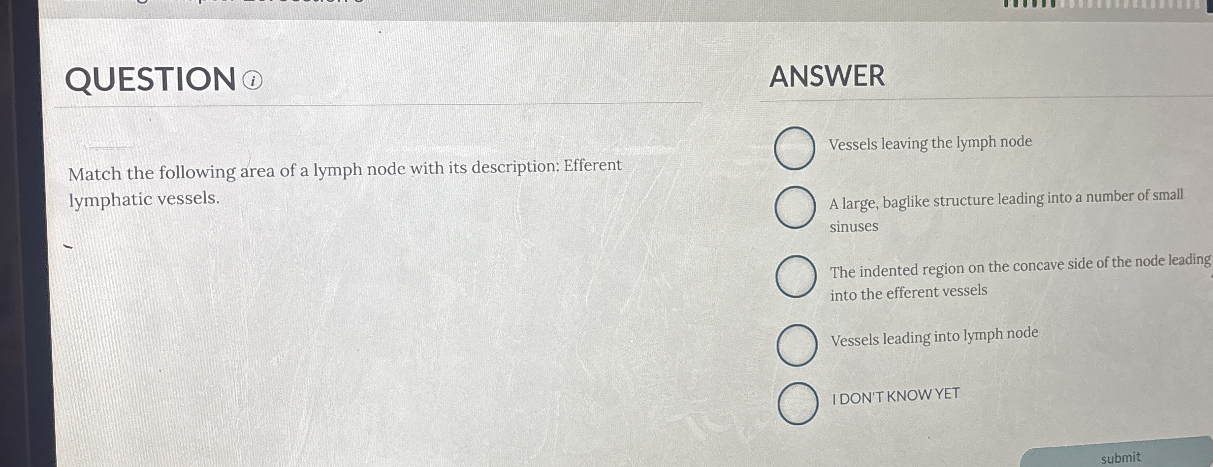 Solved QUESTION ?(i)Match the following area of a lymph node | Chegg.com