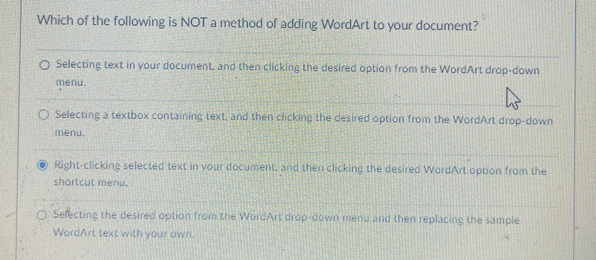 Solved Which of the following is NOT a method of adding | Chegg.com