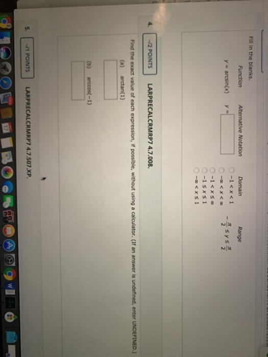 Solved Fill In The Blanks Function Alternative Notation 