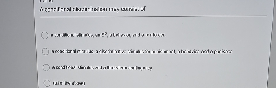 Solved A conditional discrimination may consist ofa | Chegg.com