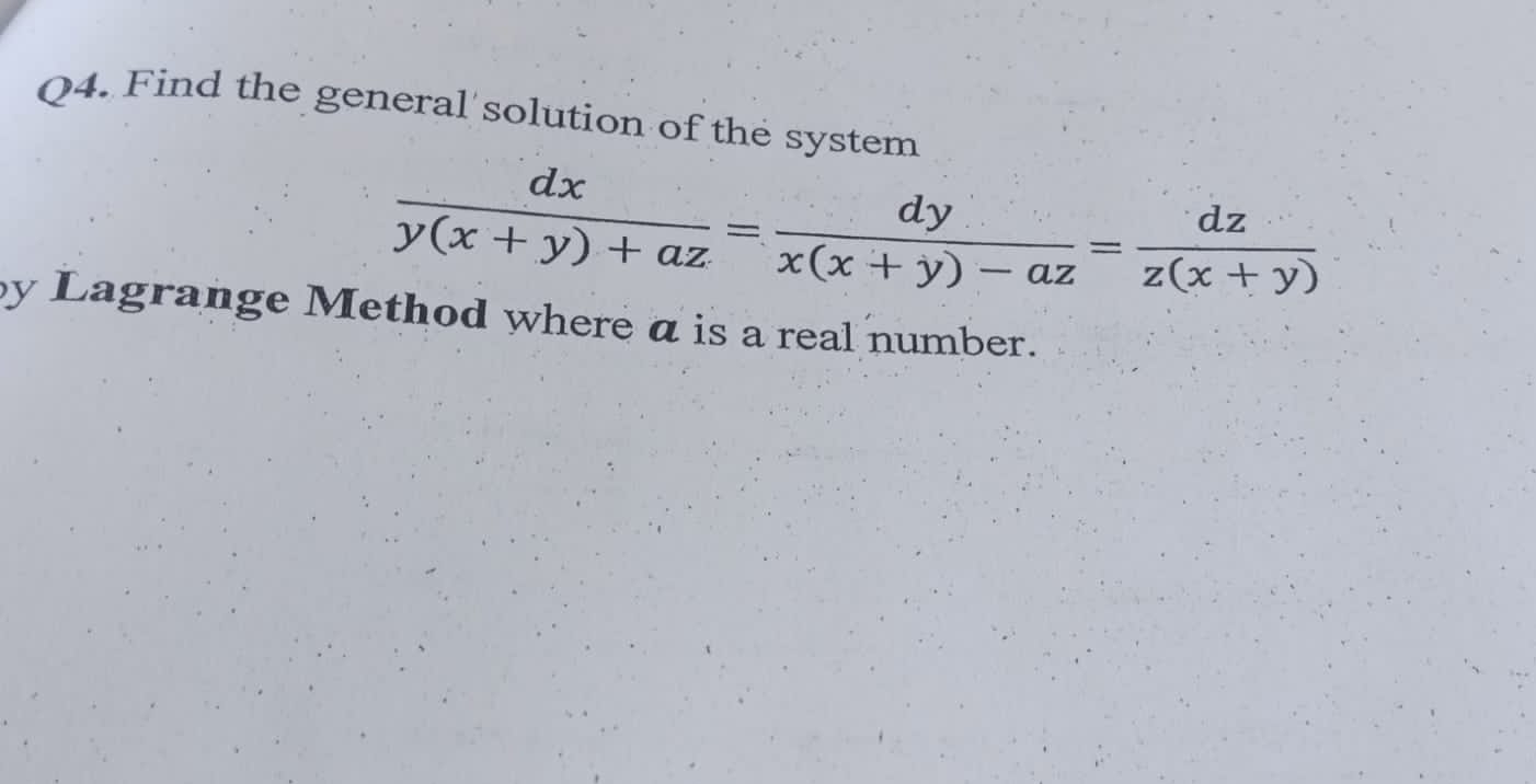 Solved Q4. ﻿Find the general solution of the | Chegg.com