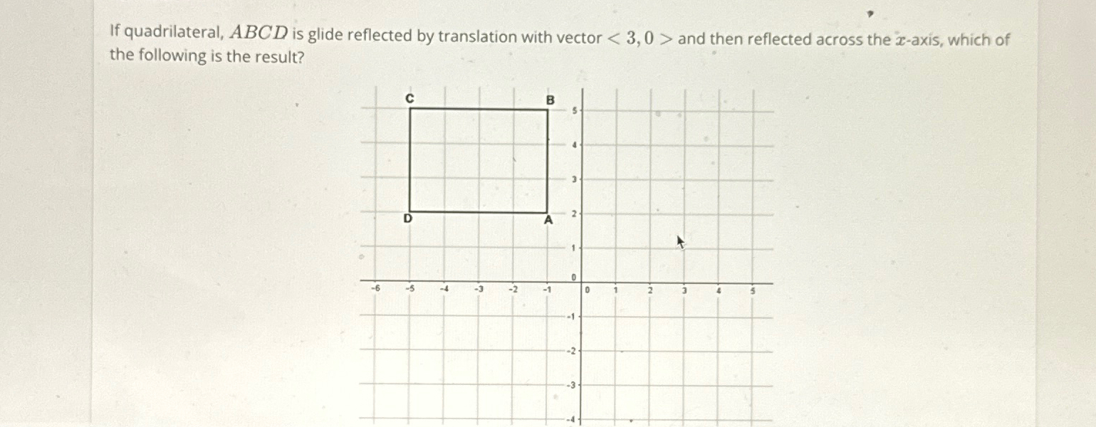Solved If quadrilateral, ABCD is glide reflected by | Chegg.com
