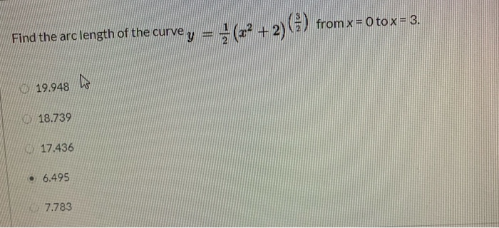 Solved Find the arc length of the curvey = 1(+2) ) from x=0 | Chegg.com