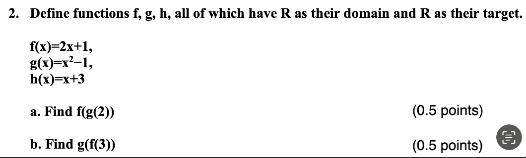 Solved Define functions f,g,h, ﻿all of which have R ﻿as | Chegg.com