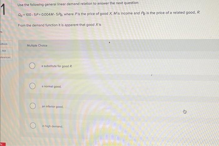 Solved Use the following general linear demand relation to | Chegg.com