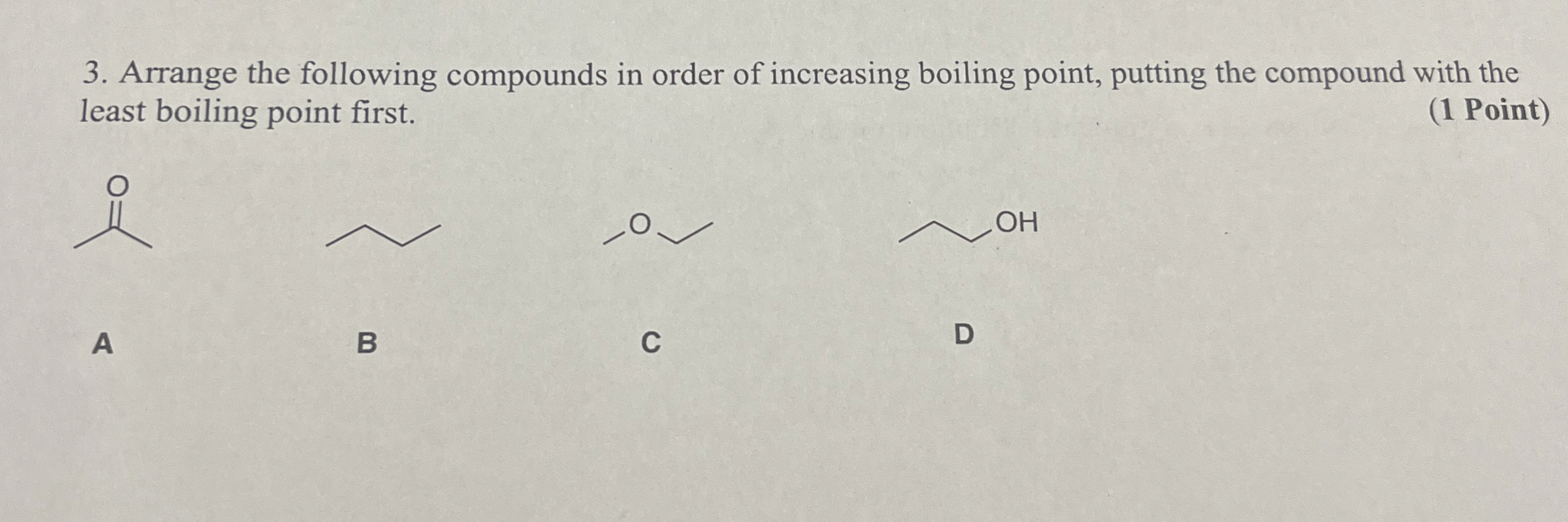 Solved Arrange the following compounds in order of | Chegg.com