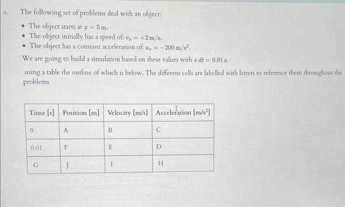 Solved The following set of problems deal with an object: - | Chegg.com