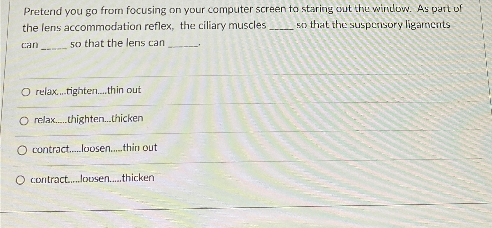 Pretend you go from focusing on your computer screen | Chegg.com