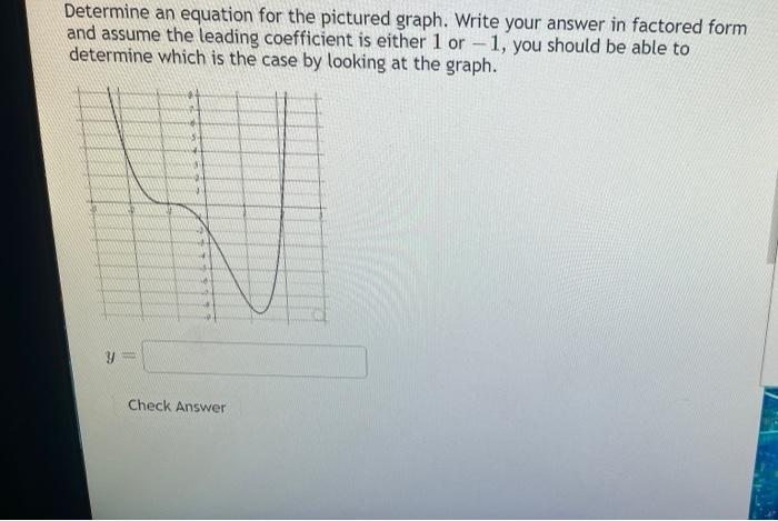 Solved Determine an equation for the pictured graph. Write | Chegg.com