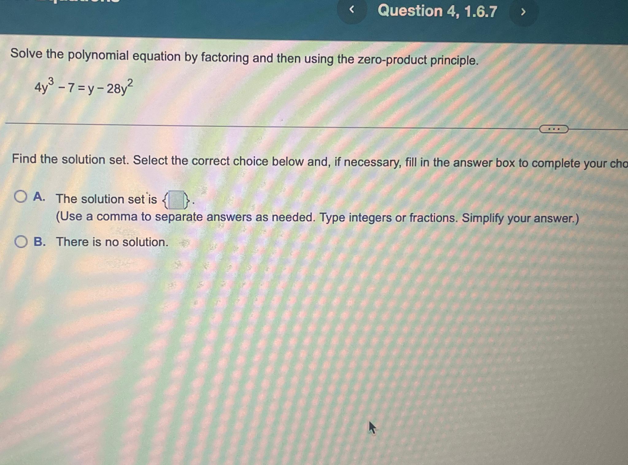 Solved Question 4, 1.6.7Solve the polynomial equation by | Chegg.com