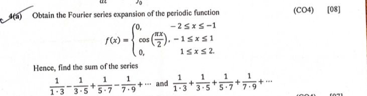 Solved 4(a) ﻿Obtain the Fourier series expansion of the | Chegg.com