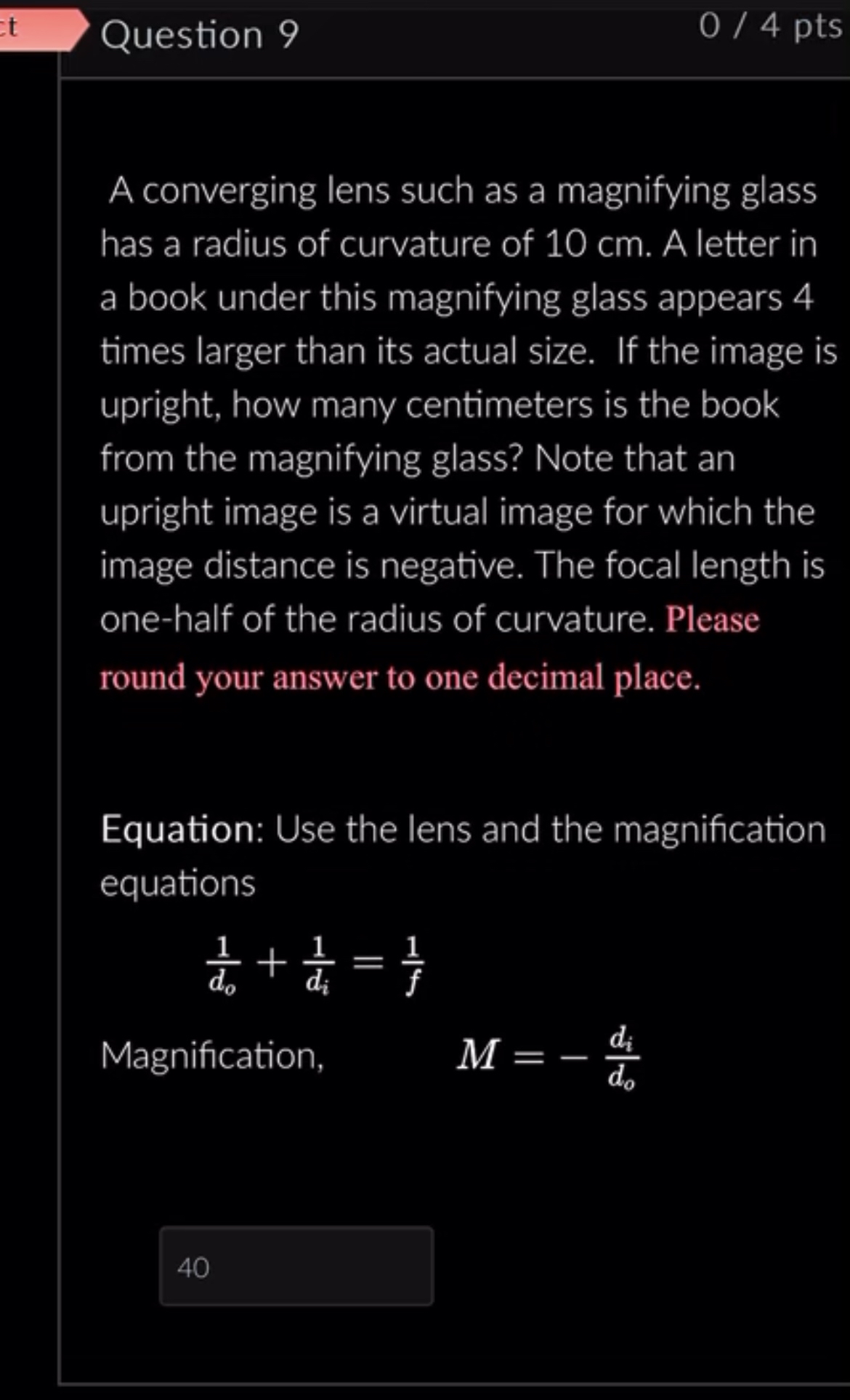 Solved Question 904ptsA converging lens such as a magnifying | Chegg.com