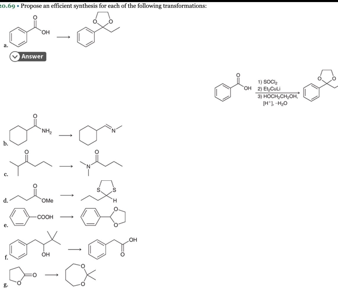 Solved 20.69 - ﻿Propose an efficient synthesis for each of | Chegg.com