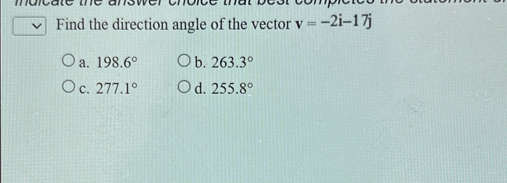 Solved Find the direction angle of the vector | Chegg.com