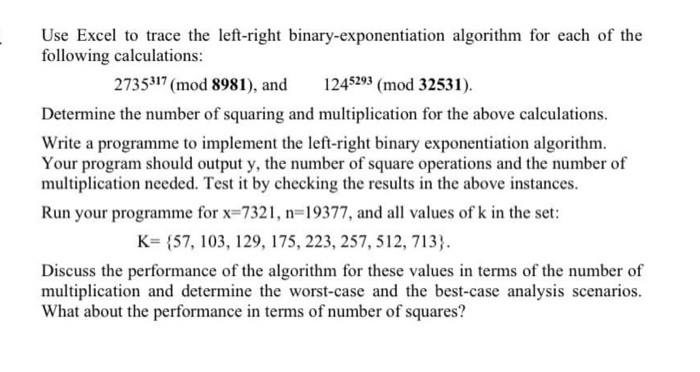 Solved Use Excel to trace the left-right | Chegg.com