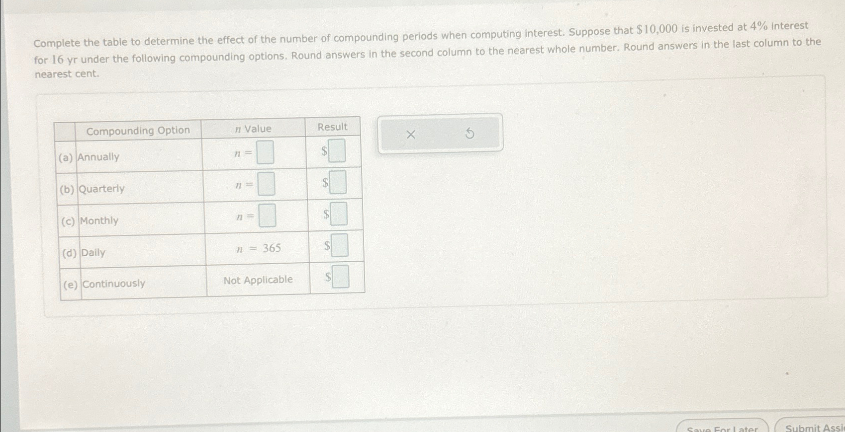 Solved Complete the table to determine the effect of the | Chegg.com