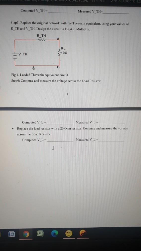 Solved ENGR2105 Lab2 Thevenin Theorem Worksheet Thevenize | Chegg.com
