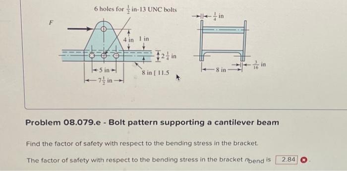 Problem 08.079 - Bolt pattern supporting a cantilever | Chegg.com