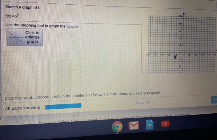 Solved Sketch a graph of f. f(x) = x2 Use the graphing tool | Chegg.com