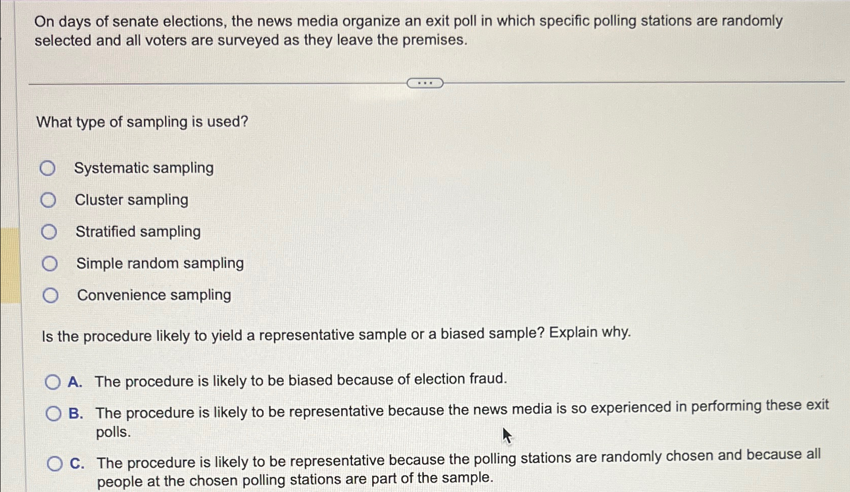 Solved On days of senate elections, the news media organize | Chegg.com