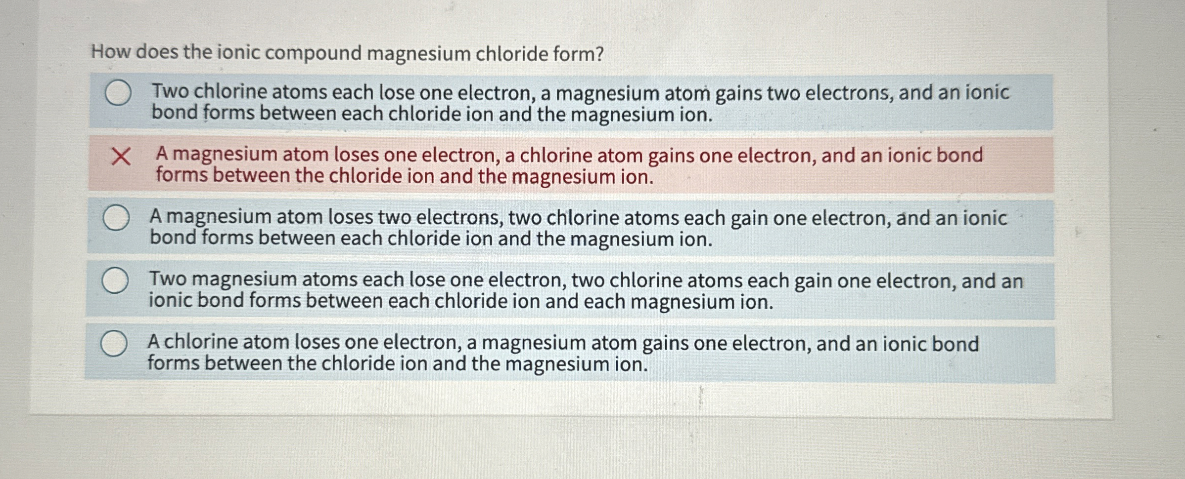 Solved How does the ionic compound magnesium chloride | Chegg.com