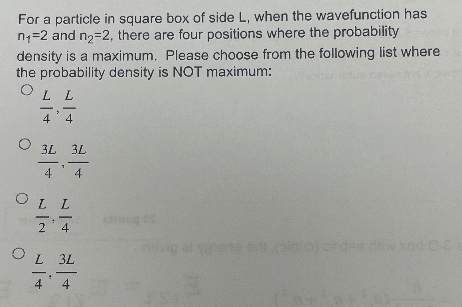 Solved For a particle in square box of side L, ﻿when the | Chegg.com