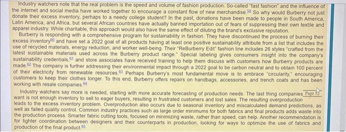 Solved MANAGEMENI DECISION CASE Burberry: Destroying Clothes | Chegg.com