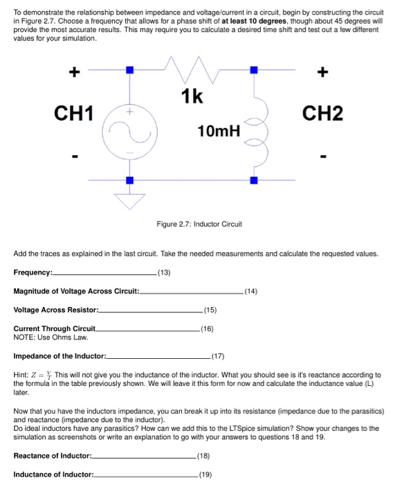 Solved To demonstrate the relationship between impedance and | Chegg.com