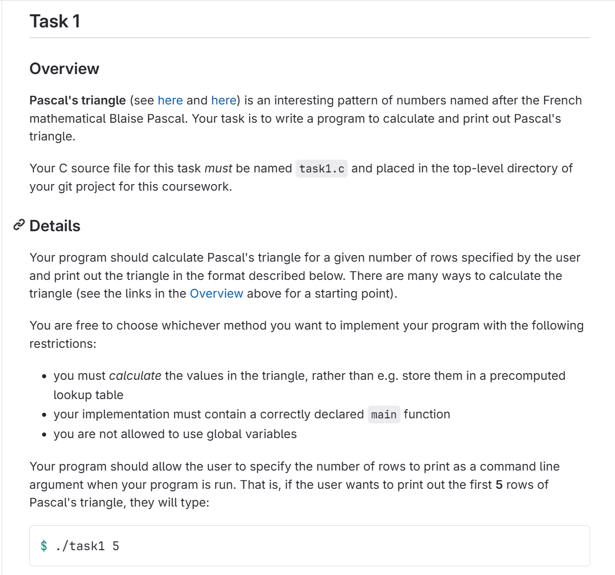 Solved Pascal's triangle (see here and here) ﻿is an | Chegg.com