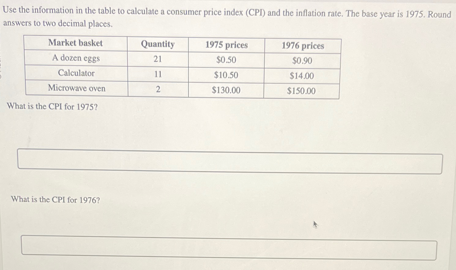 Solved Use the information in the table to calculate a | Chegg.com