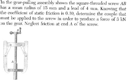 Solved In the gear-pulling assembly shown the | Chegg.com