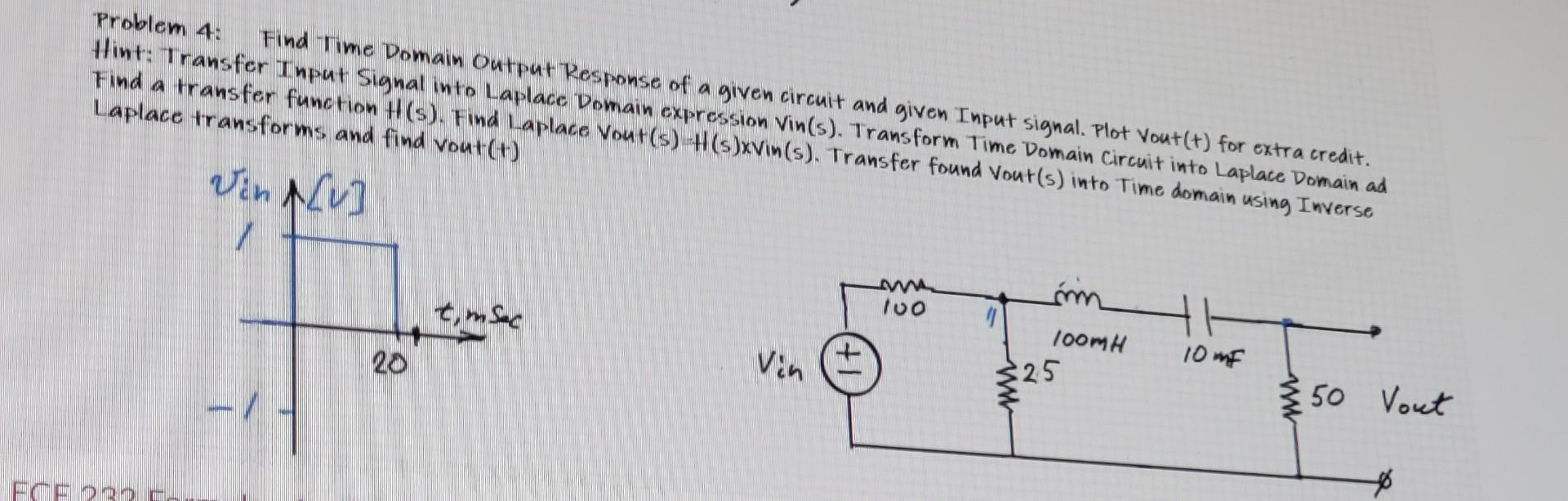 Solved "Problem 4: Find Time Domain output Response of a | Chegg.com