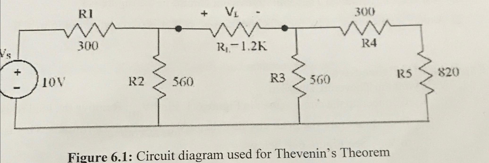 Solved Figure 6.1: Circuit diagram used for Thevenin's | Chegg.com