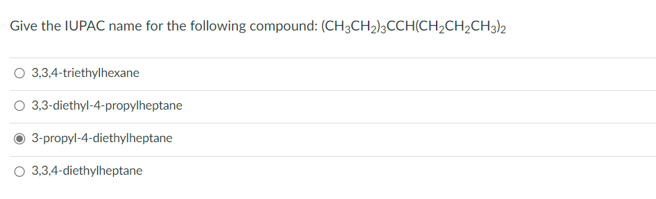 Solved Give the IUPAC name for the following compound: | Chegg.com