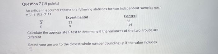 Solved Question 7 (15 points) An article in a journal | Chegg.com