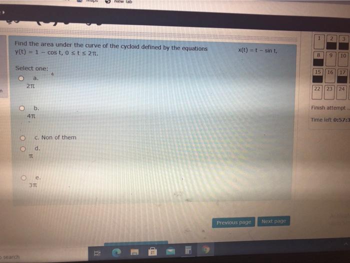 Solved New lab 1 2 3 Find the area under the curve of the | Chegg.com