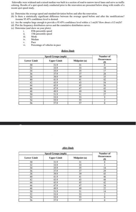 Solved speeds are listed in both graphs shown, before and | Chegg.com